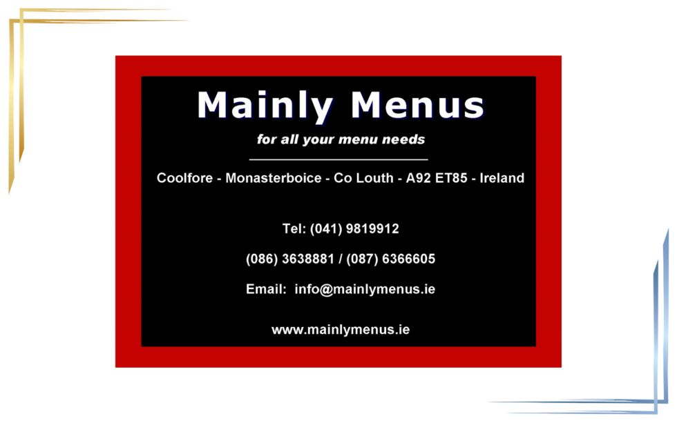 Mainly Menus - Hospitality Expo Ireland 2026 | RDS Dublin | Hotel ...